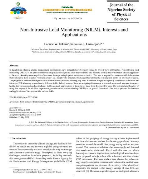 Pdf Non Intrusive Load Monitoring Nilm Interests And Applications