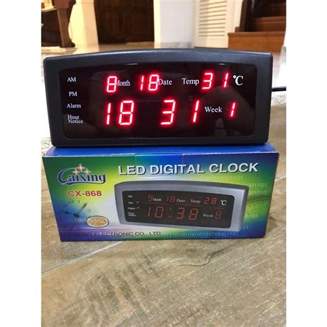 Led Digital Clock Cx 868 With Time Date Week And Temperature Electronic Display Shopee Malaysia