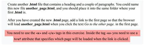 Solved Create Another Html File That Contains A Heading And