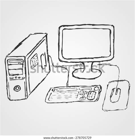 Computer Handdrawn Sketch System Unit Liquid Arkivvektor Royaltyfri 278705729 Shutterstock
