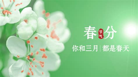 春分节气问候祝福春天你好横版海报