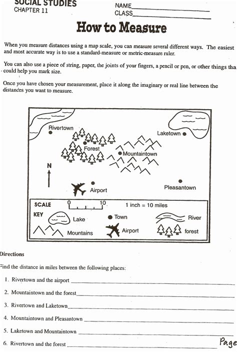 Using A Map Scale Worksheets