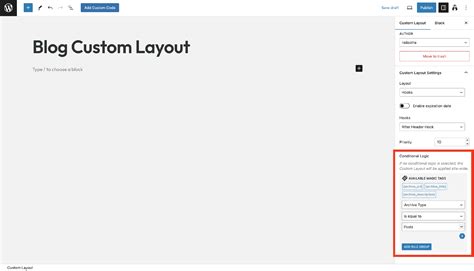 how to create a page header for blog using the custom layouts module