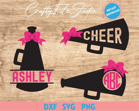 Cheer Megaphone Monogram Frame Svg Cheer Megaphone Svg Cheerleader