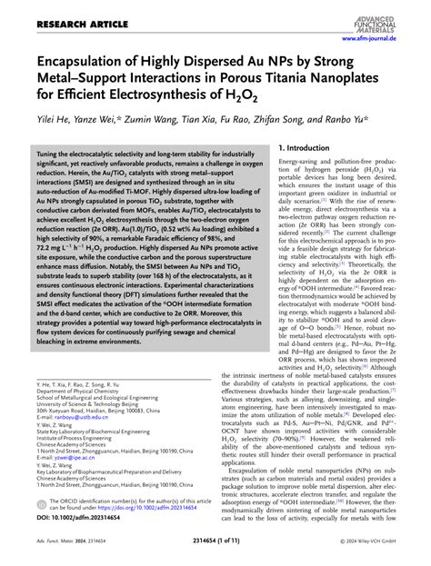 Encapsulation Of Highly Dispersed Au Nps By Strong Metalsupport