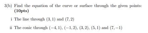Solved B Find The Equation Of The Curve Or Surface Chegg