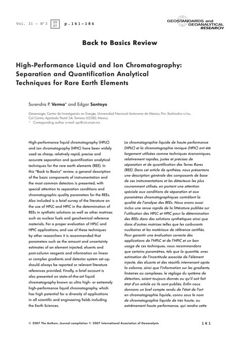 Pdf High‐performance Liquid And Ion Chromatography Separation And Quantification Analytical