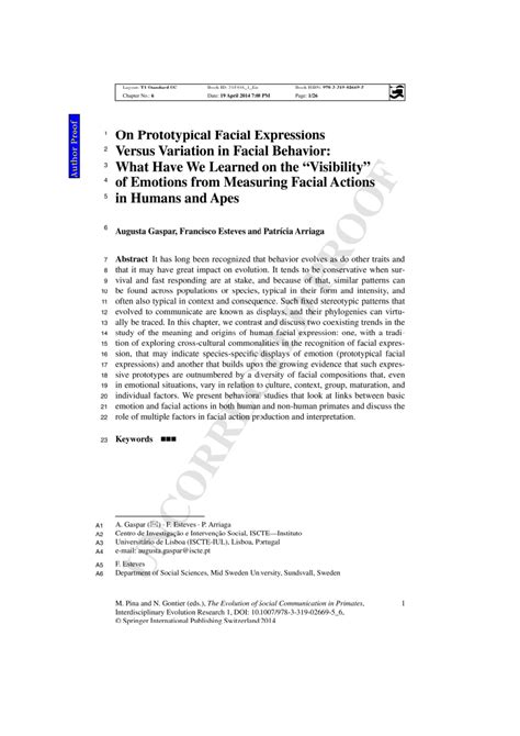 Pdf On Prototypical Facial Expressions Versus Variation In Facial Behavior What Have We