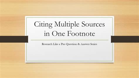 Citing Multiple Sources In One Footnote Youtube