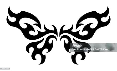 네오 부족 문신 날개 Y2k 문신 나비 벡터 블랙 고딕 요소 사이버 Sigilism 2000 년대 스타일 1990 1999 년에 대한 스톡 벡터 아트 및 기타 이미지