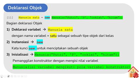 Kelas Java Bagian 1 Kelas Objek New Constructor Youtube