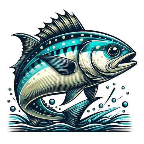 Premium Vector Cute Jack Fish Vector Cartoon Illustration