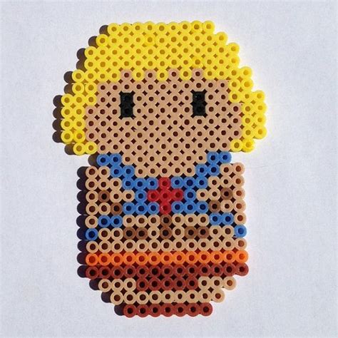 Perler Bead Chibi Bean HeMan Fridge Magnet Or Wall By LunasRealm 5 00 Fuse Bead Patterns