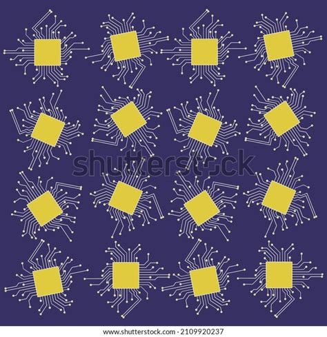 Microprocessor Illustration Appearance Microcontroller Vector Illustration Stock Vector Royalty