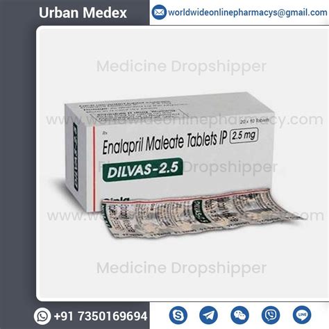 25 Mg 5 Mg 10 Mg Dilvas Enalapril Tablets Cipla Ltd 100 Pills In