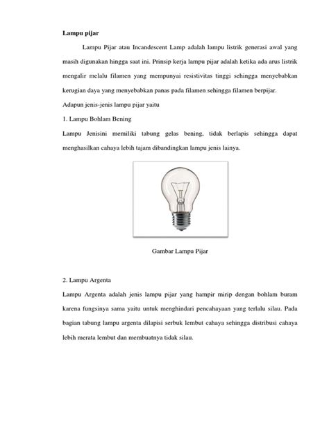 Jenis Lampu Pijar Pdf