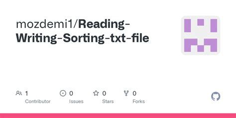 github mozdemi1 reading writing sorting txt file