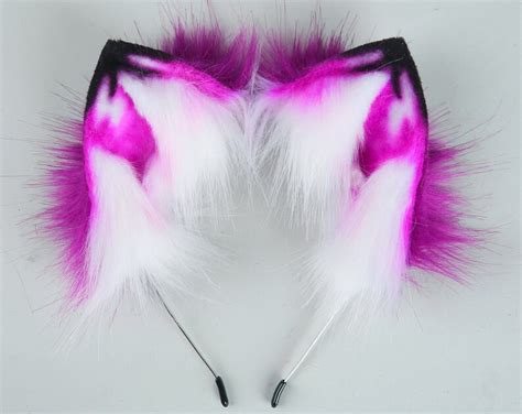 Purple Fox Tail Plug And Ear Set Fox Ear Fluffy Wolf Tail Butt Etsy