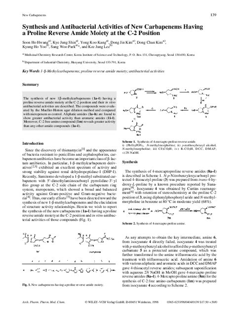Pdf Synthesis And Antibacterial Activities Of New Fluoroquinolones Based On Ciprofloxacin