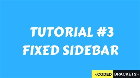 Sticky Sidebar Using Html And Css With Flexbox Youtube
