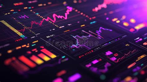 The Monitor Displays An Abstract Network Monitoring Dashboard With Graphs And Real Time Data