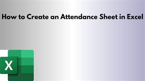 📋 how to create an attendance sheet in excel basic excel tutorial