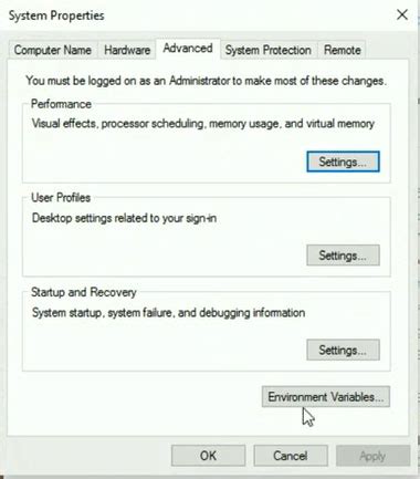 Advanced System Settings Pekerja Tambang