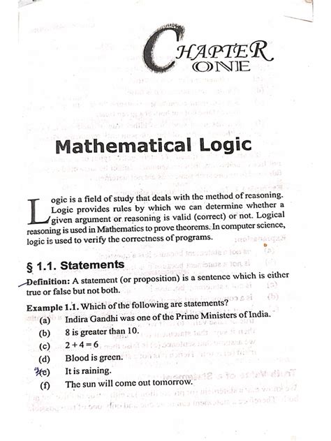 Mathematical Logic Part 1 Pdf