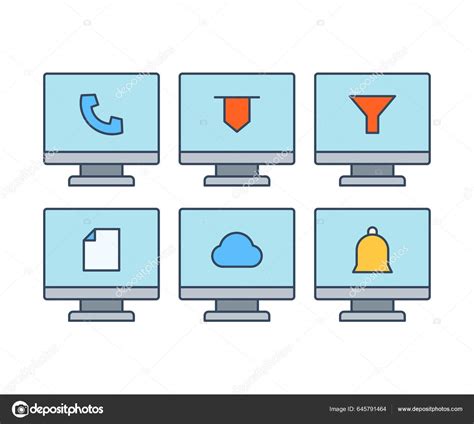 desktop computer user interface icons set stock vector by ©loopang