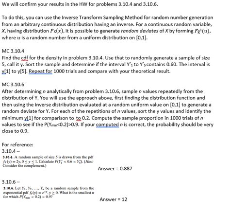 Solved We Will Confirm Your Results In The Hw For Problems