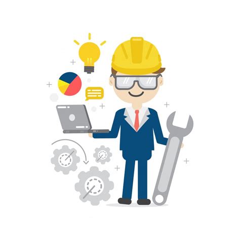 دانلود وکتور شخصیت کارتونی مهندس دانلود رایگان فایل لایه باز، Psd