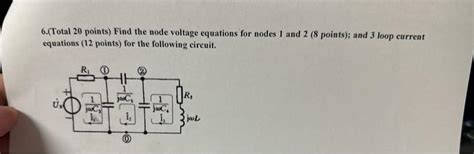 Solved Total Points Find The Node Voltage Equations Chegg