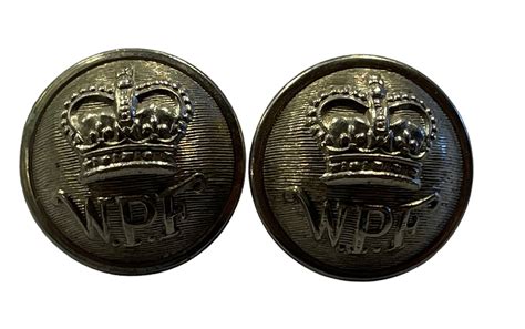 Wpf Winnipeg Police Force Uniform Button Pair Marway Militaria Inc And Winnipeg Army Surplus