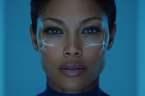 Neuron Network Brainwave Pattern Sensory Interface And Cognitive Pathways Womans Profile With