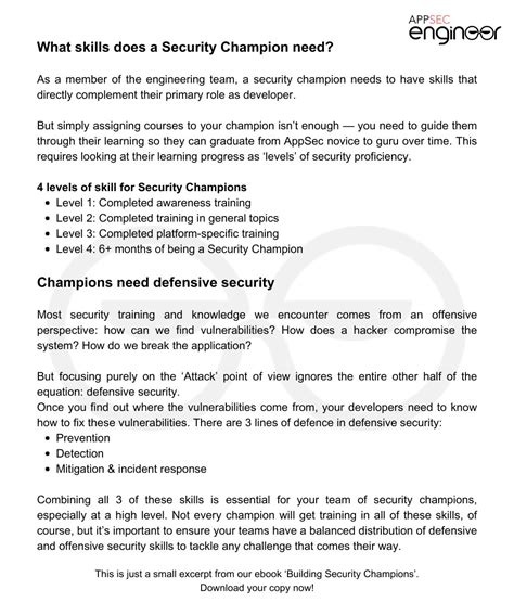 Learn The 4 Skills Of Security Champions Appsecengineer Posted On The