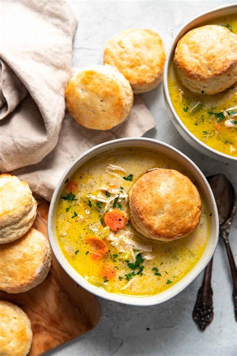 Chicken Pot Pie Soup With Biscuits Modern Crumb