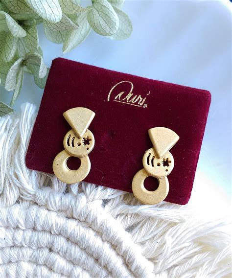 Vintage Jewelry 西洋古董飾品 小巧 Duri 啞光幾何 針式耳環 設計館 老時光角落 耳環耳夾耳骨夾 Pinkoi