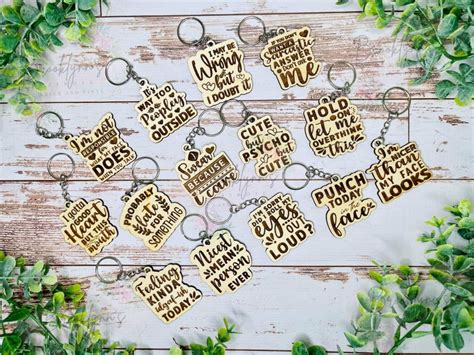 Keychain Svg File Digital File Glowforge Laser Cut File Etsy