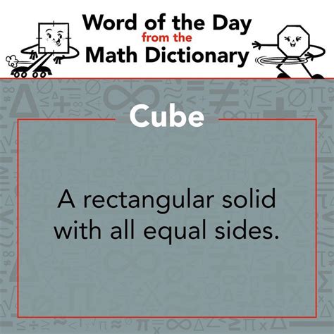Cube Definition Math Vocabulary Words