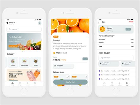Grocery Ordering Android App Ios Mobile App Using Flutter Ionic