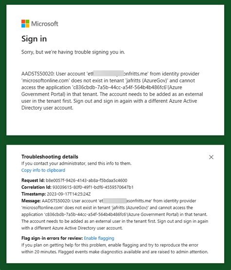 Troubleshooting Azure Ad B2b Guest Sign In User Does Not Exist In