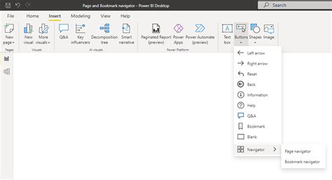 Tab Navigator Power Bi