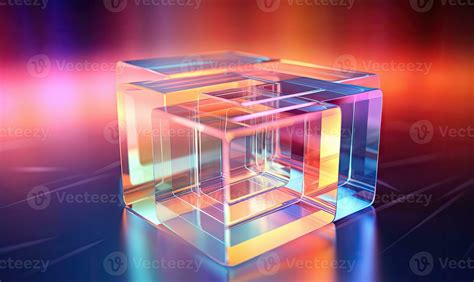 Abstract 3d Composition Of Floating Translucent Cubes Ai Generative