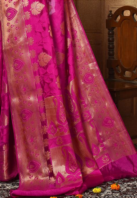Buy Banarasi Pure Silk Saree In Magenta Online Snea2563 Utsav Fashion