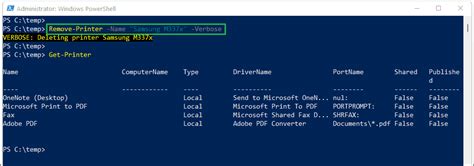 Install Remove List And Set Default Printer With Powershell Sysops