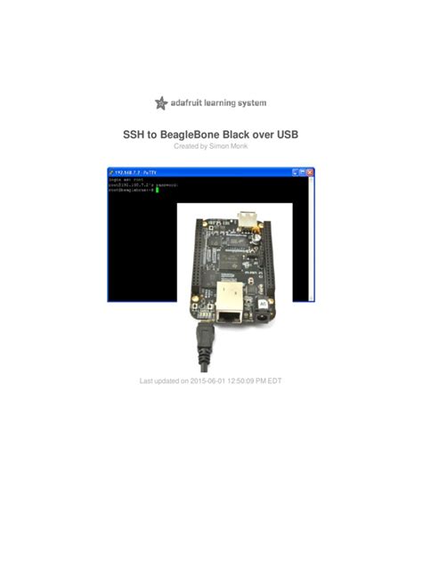Ssh To Beaglebone Black Over Usb Created By Simon Monk Pdf