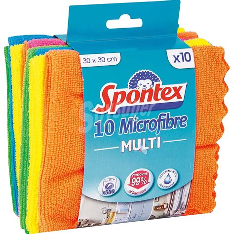 Spontex Bayetas Colores Microfibra 30 X 30 Cm Paquete 10 Ud