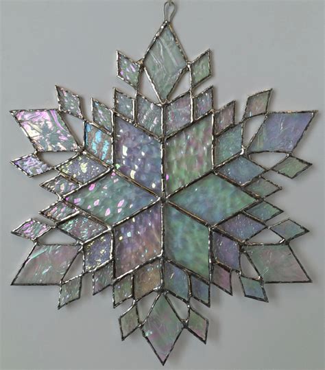 Stained Glass Snowflakes By Bits And Glass Art On