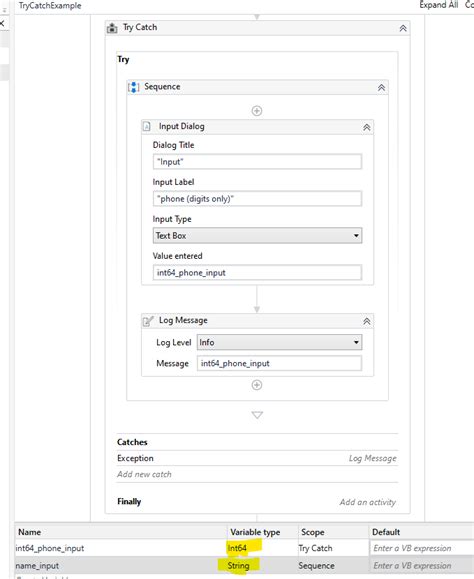 Verify Datatypes With Try Catch Studio UiPath Community Forum