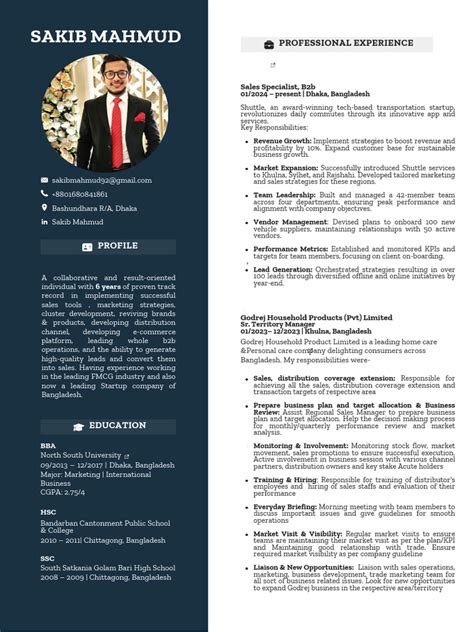 Cv Of Sakib Mahmud Pdf Bangladesh Marketing